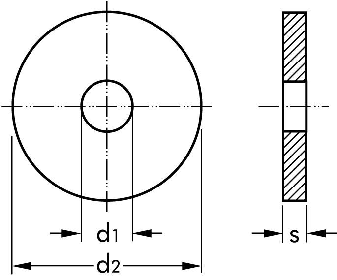 Rondella extralarga GR4 inox AISI 316